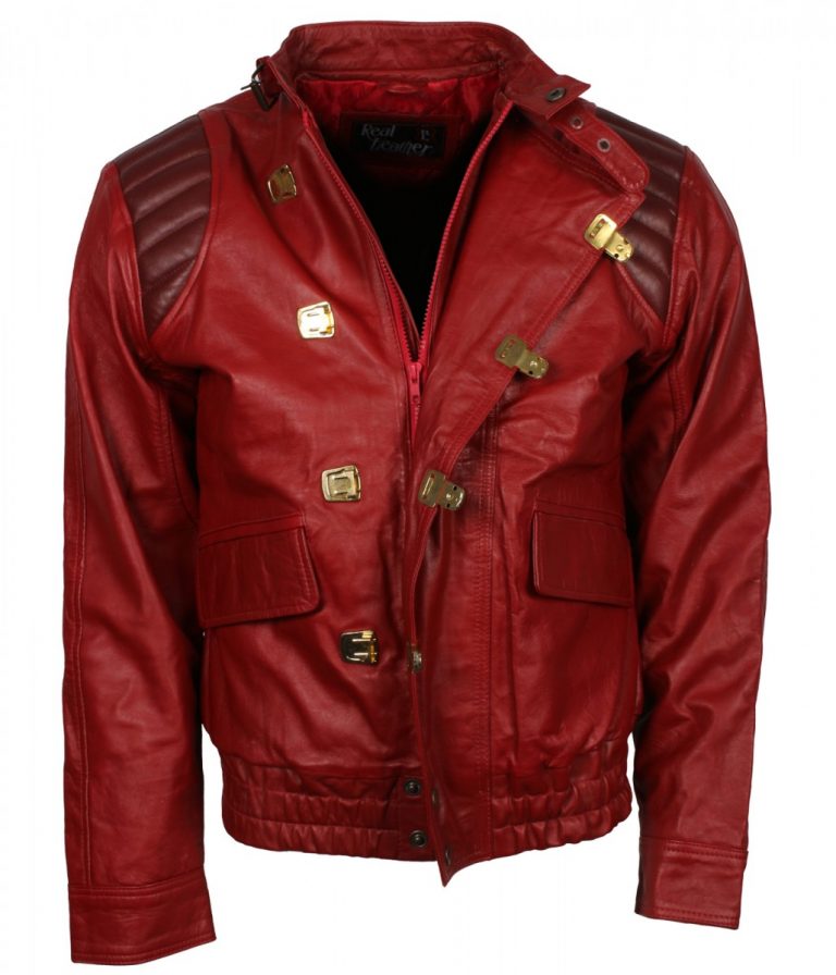 Akira Kanada Men Red Leather Jacket - Stinson Leathers