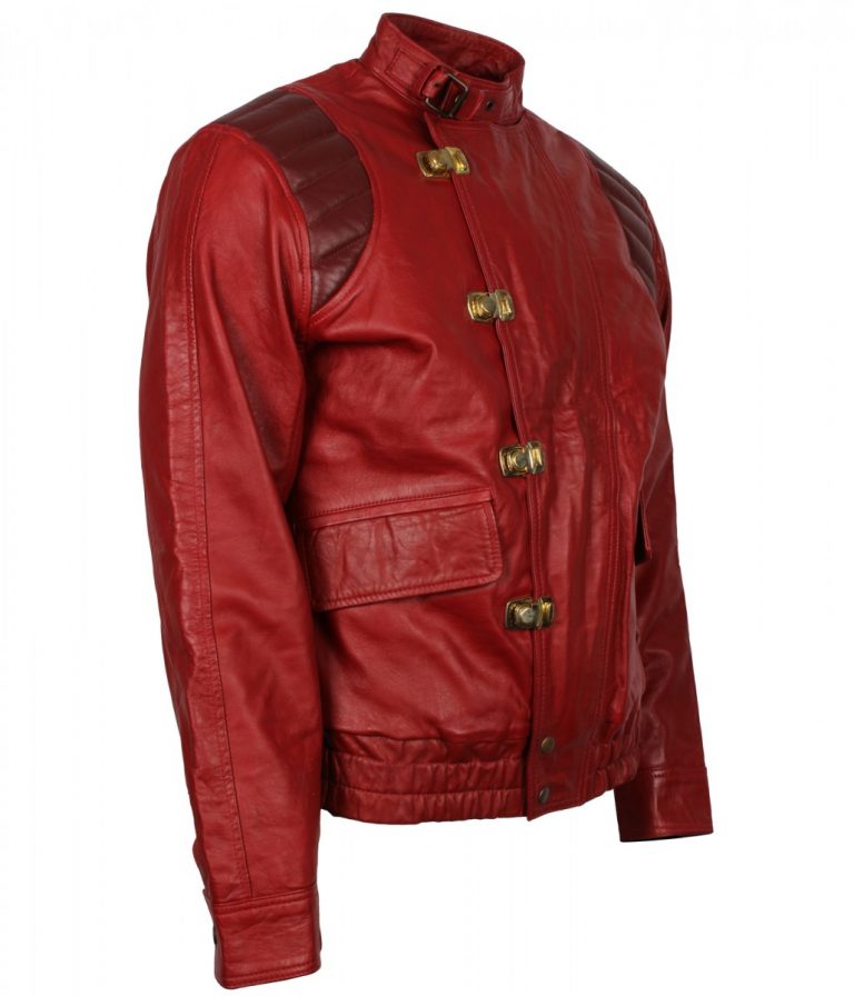 Akira Kanada Men Red Leather Jacket - Stinson Leathers