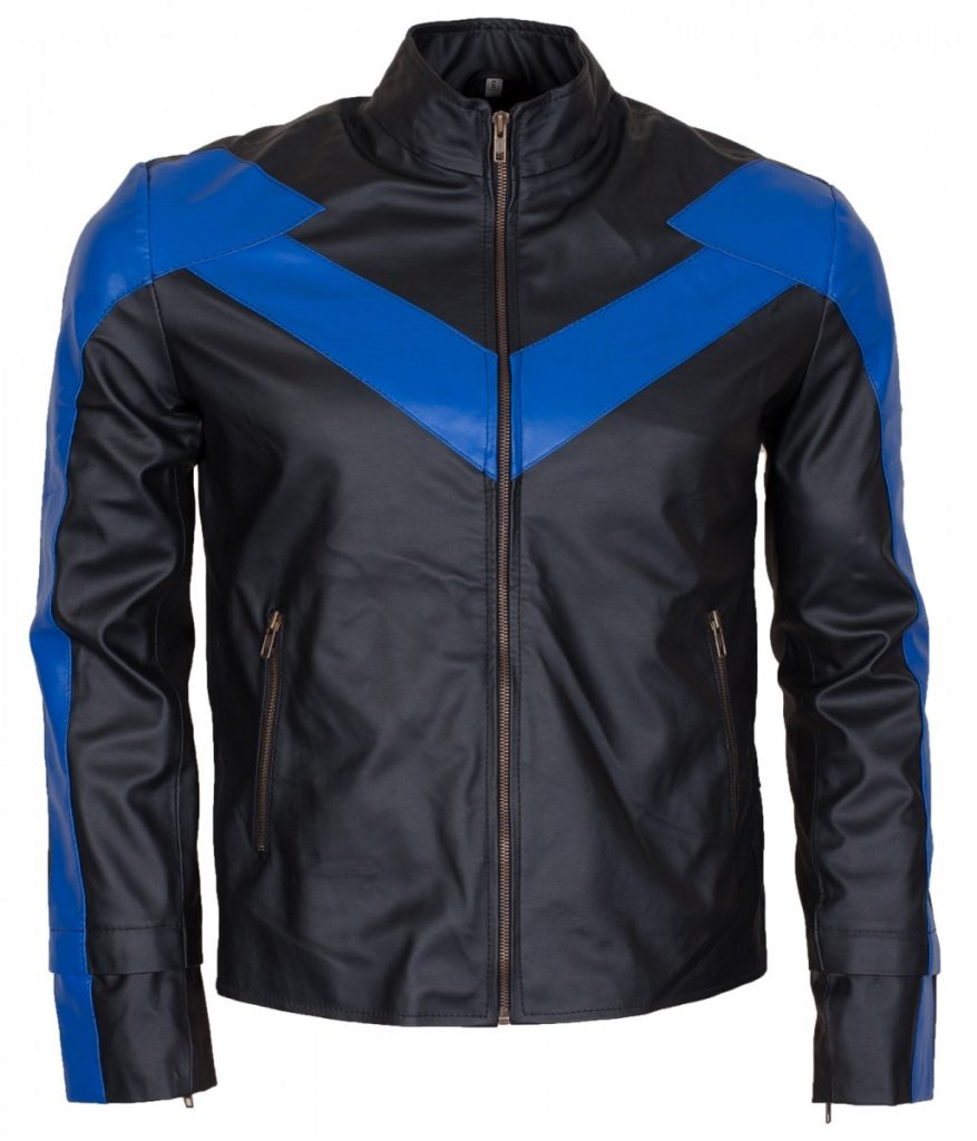 Night Mens Black Wing Faux Leather Jacket - Stinson Leathers