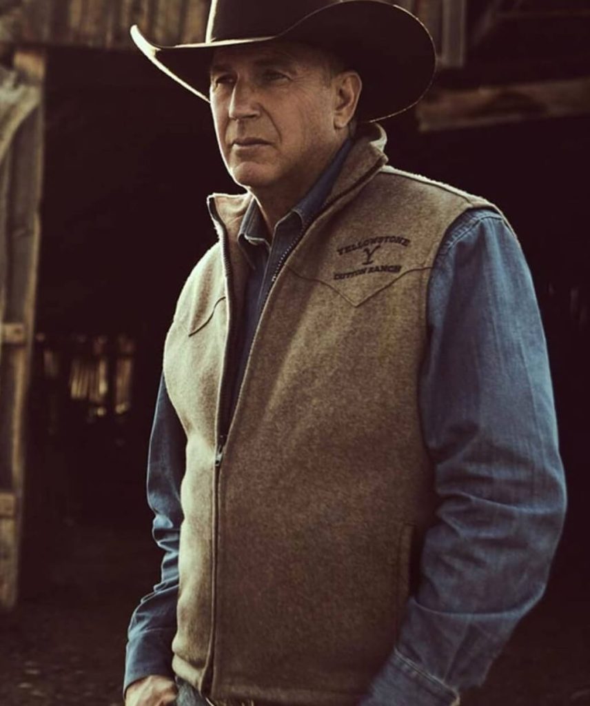 Kevin Costner Yellowstone S03 Brown Vest