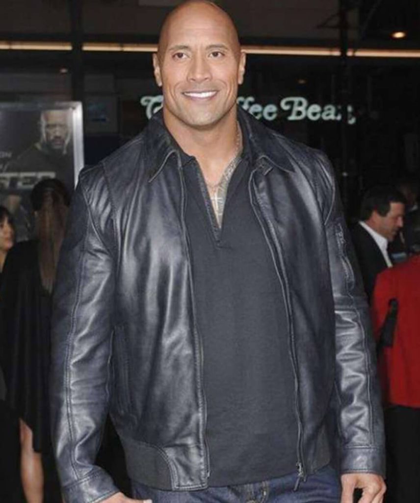 Dwayne Johnson The Rock Trucker Leather Jacket
