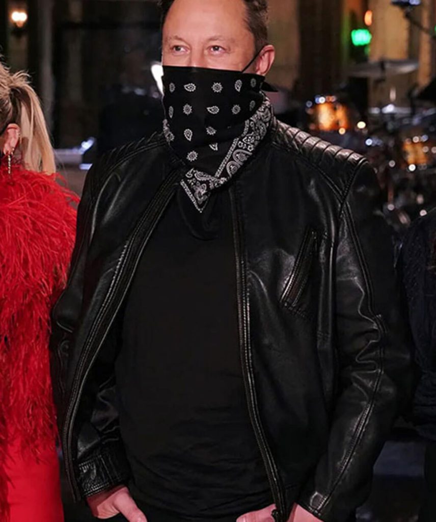 Elon Musk Black Leather Jacket