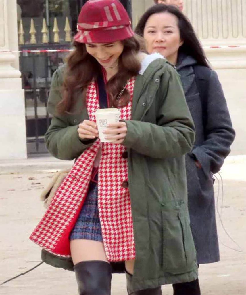 Emily In Paris Lilly Collins Green Hooded Jackets