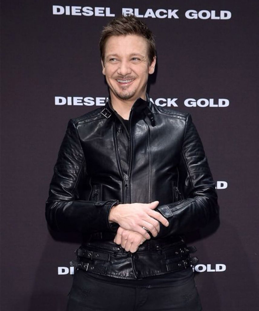 Jeremy Renner Black Leather Jacket