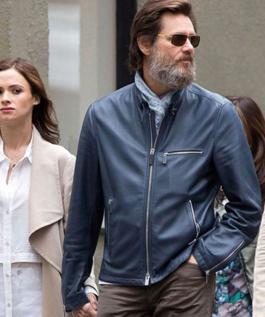 Jim Carrey Blue Leather Jacket
