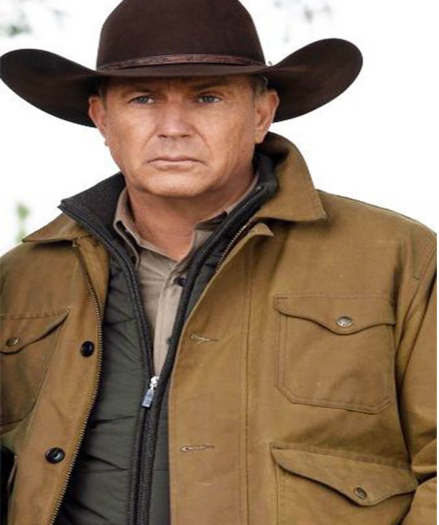 John Dutton Yellow Stone Kevin Costner Brown Cotton Jacket