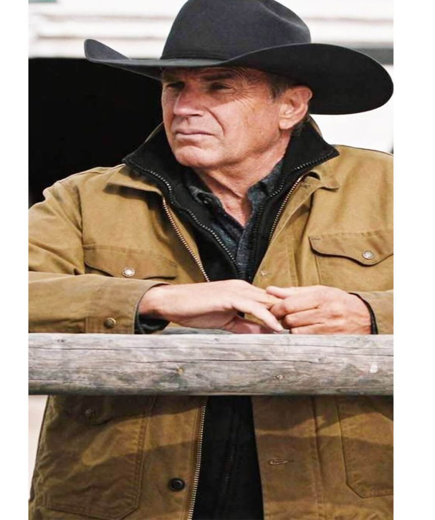 John Dutton Yellow Stone Kevin Costner Brown Cotton Jacket