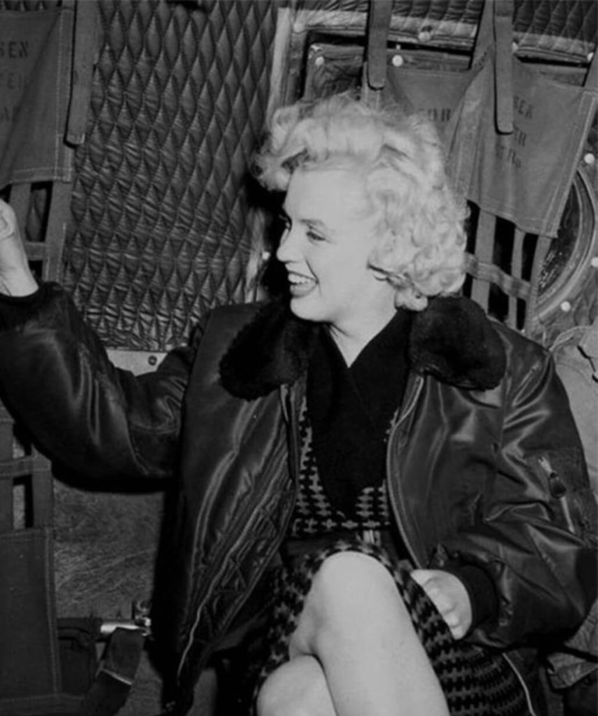 Marilyn Monroe Black Leather Jacket