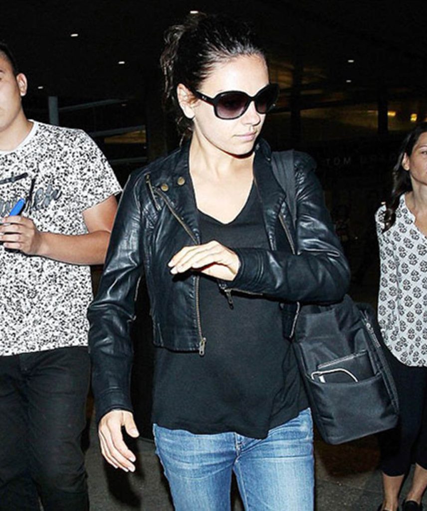 Mila Kunis Black Leather Jacket
