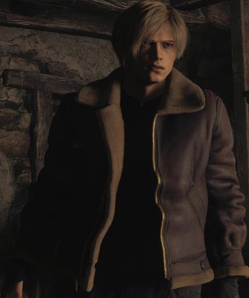 Resident Evil 4 Leon Kennedy Brown Leather Jacket