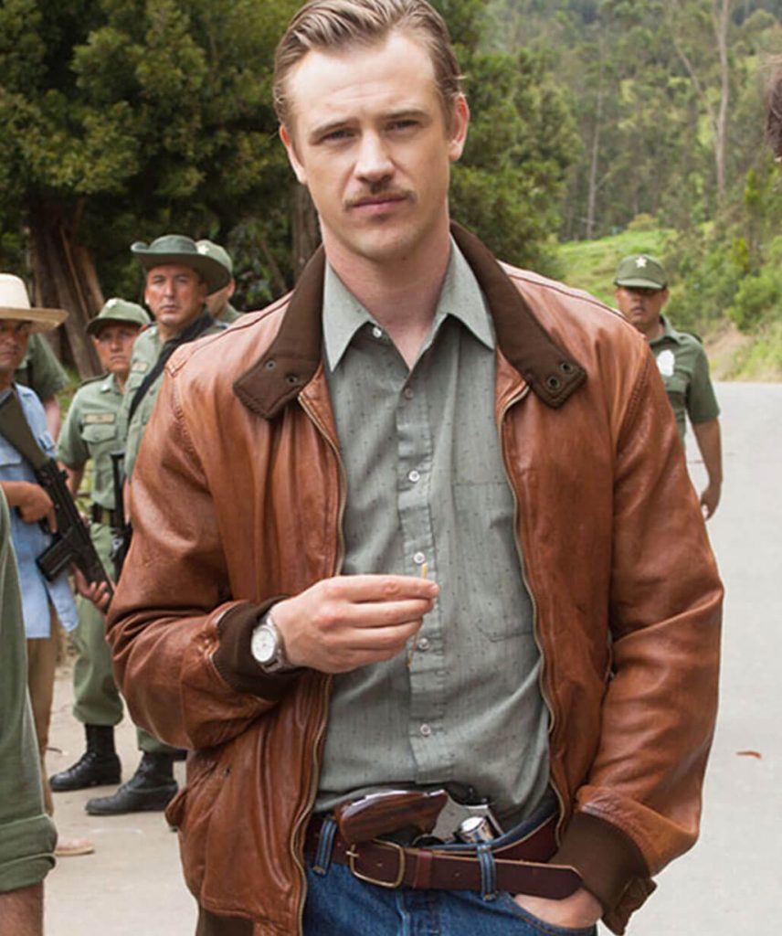 Steve Murphy Boyd Holbrook Narcos Brown Leather Jacket