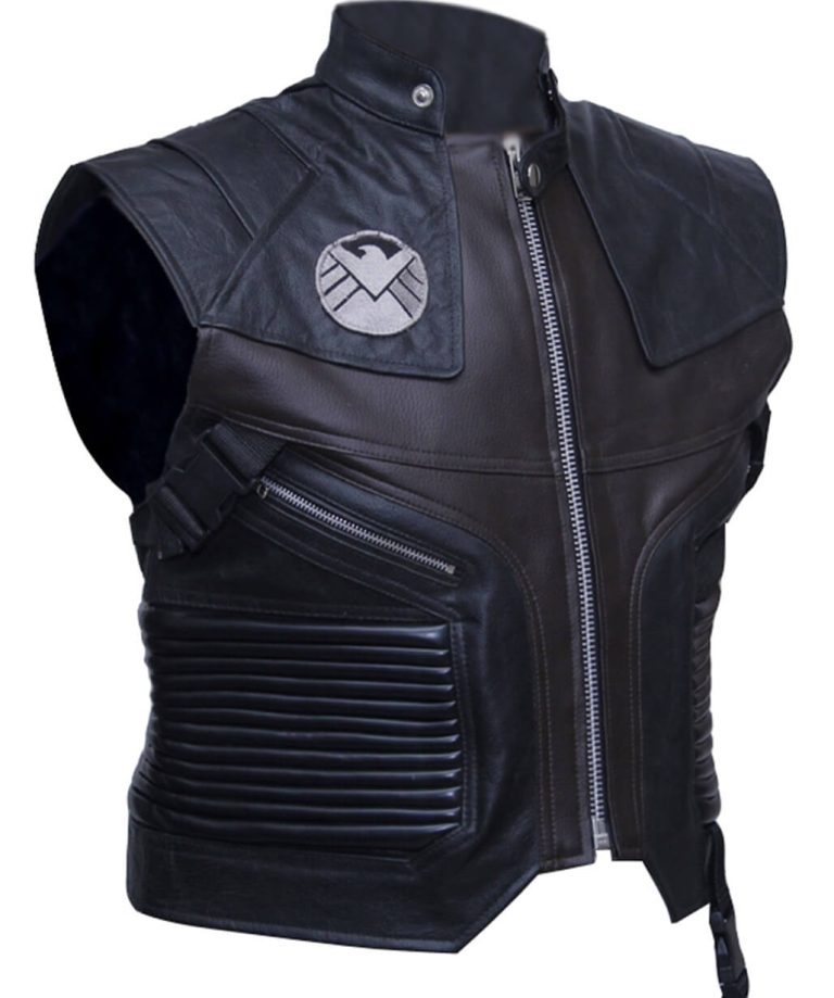 The Avengers Hawkeye Black Leather Vest