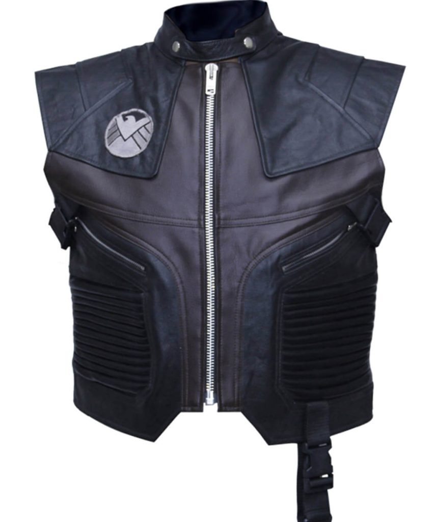 The Avengers Hawkeye Black Leather Vest
