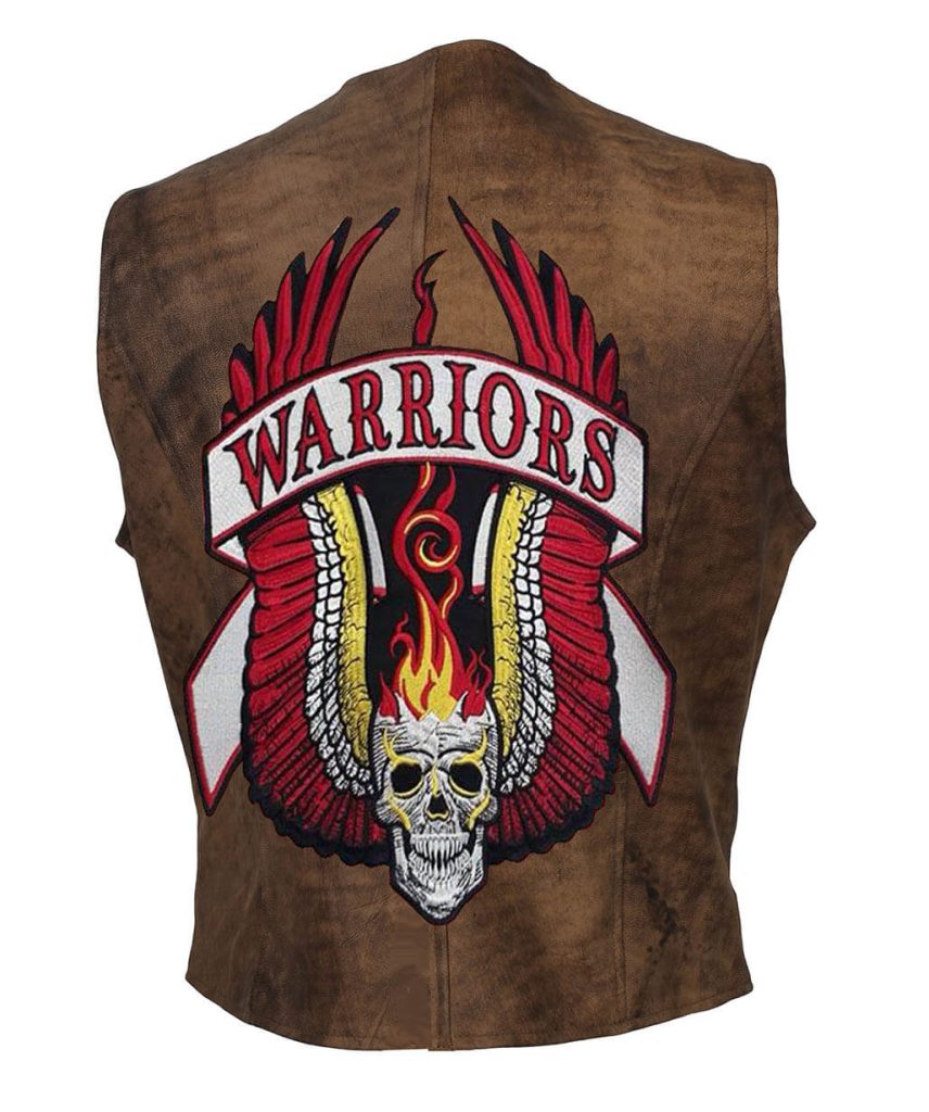 The Warriors Michael Beck Swan Brown Leather Vest