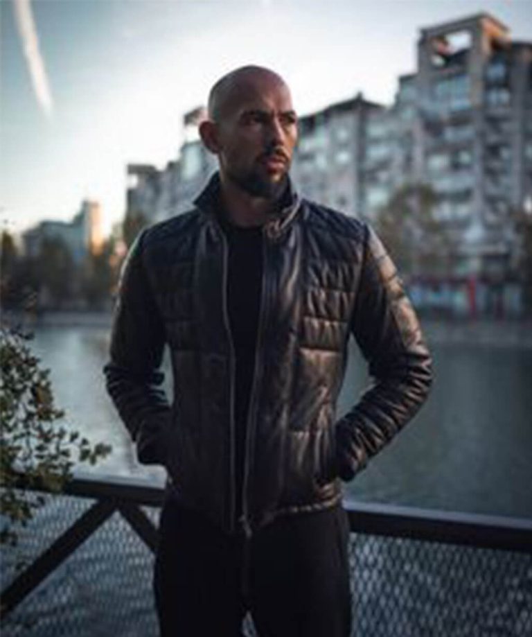 Top G Andrew Tate Black Puffer Leather Jacket