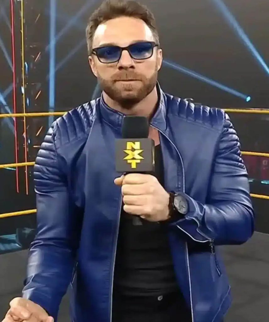 WWE Smackdown LA Knight Blue Leather Jacket