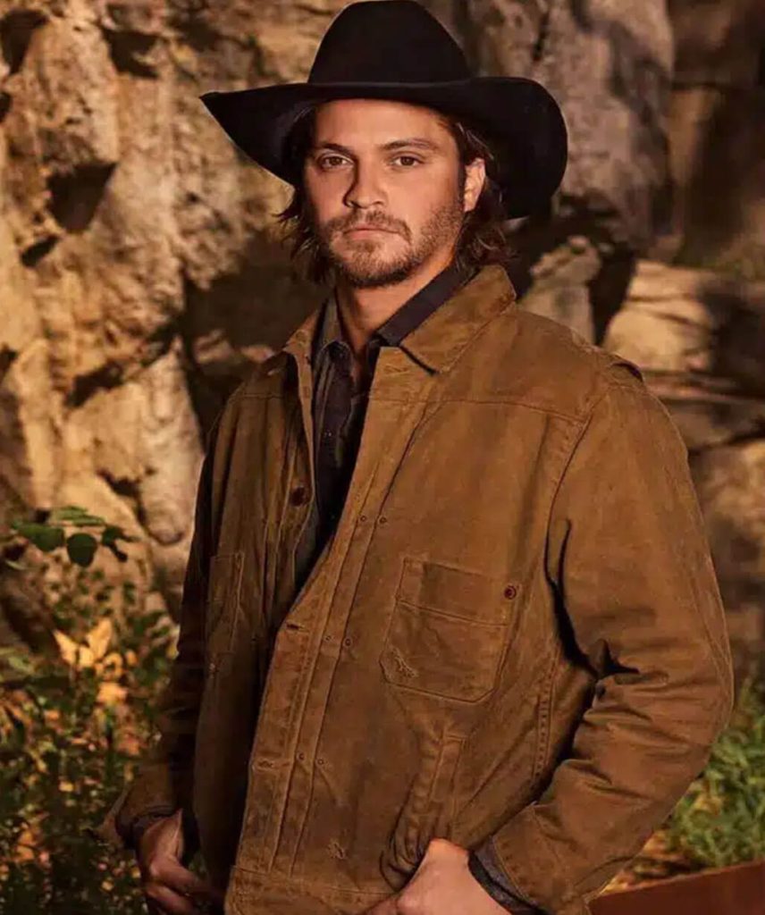 Yellowstone Kayce Dutton Luke Grimes Brown Waxed Jacket