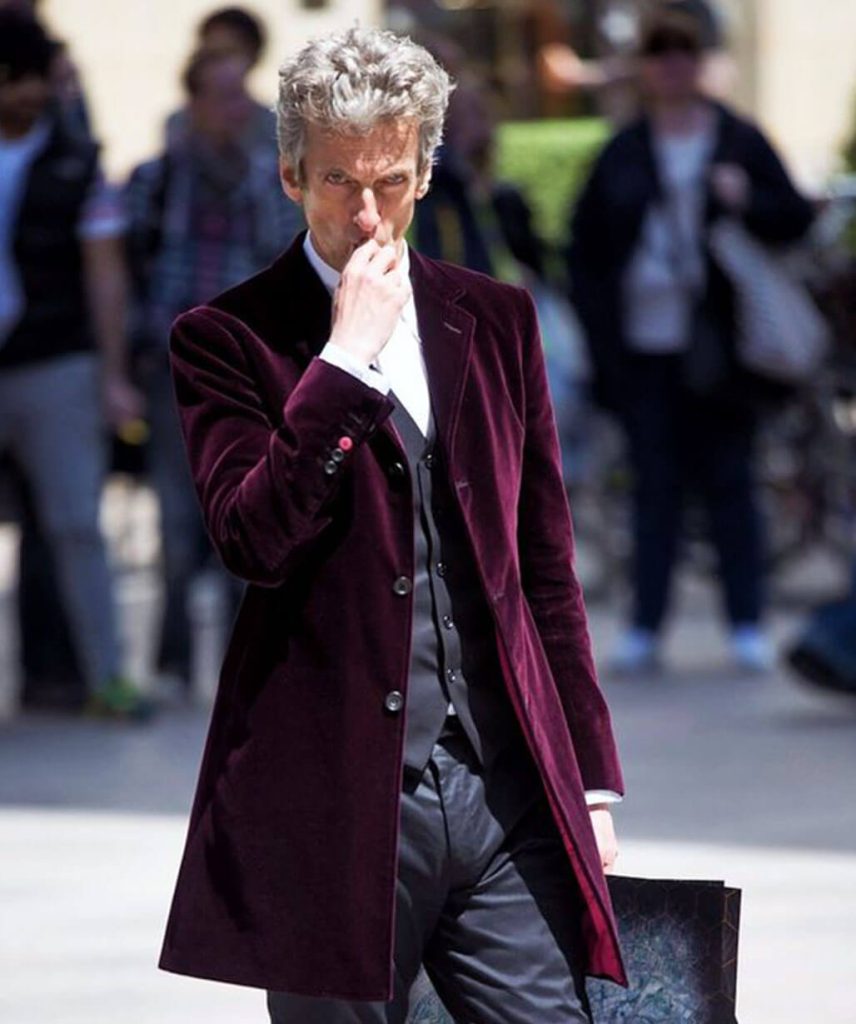 12th Doctor Doctor Who Velvet Maroon Coat