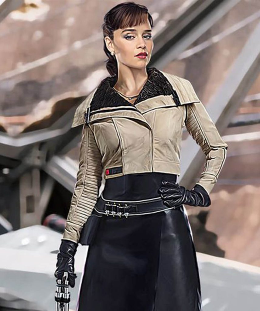 Solo A Star Wars Story Qira Emilia Clarke Beige Jacket