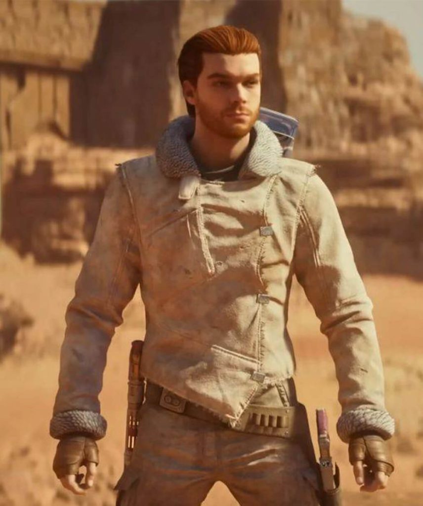 Star Wars Jedi: Survivor Cal Kestis White Suede Leather Jacket