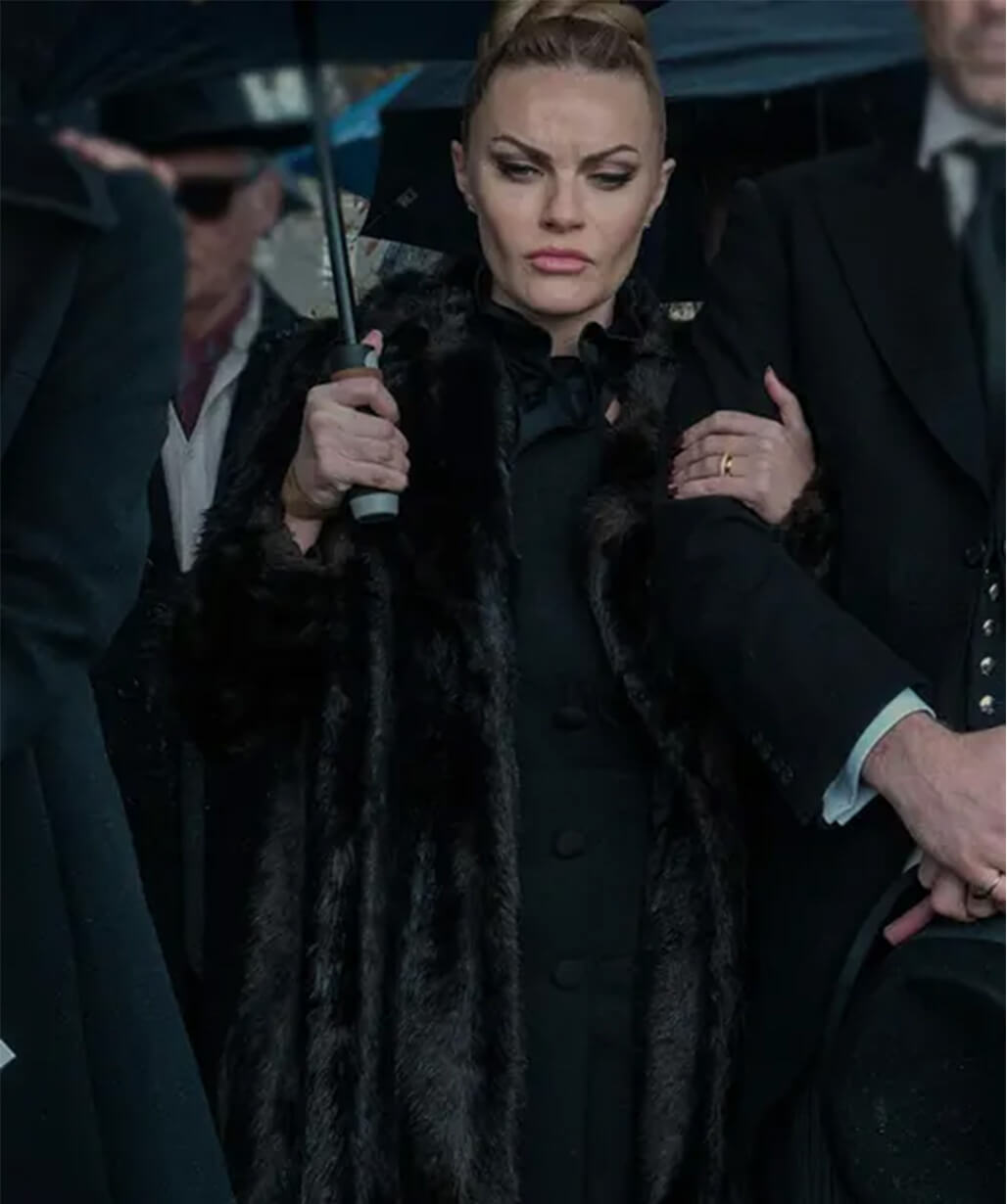 The Gentlemen 2024 Chanel Cresswell Black Fur Coat