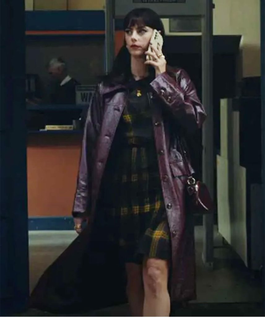 The Gentlemen Susie Glass Maroon Leather Trench Coat