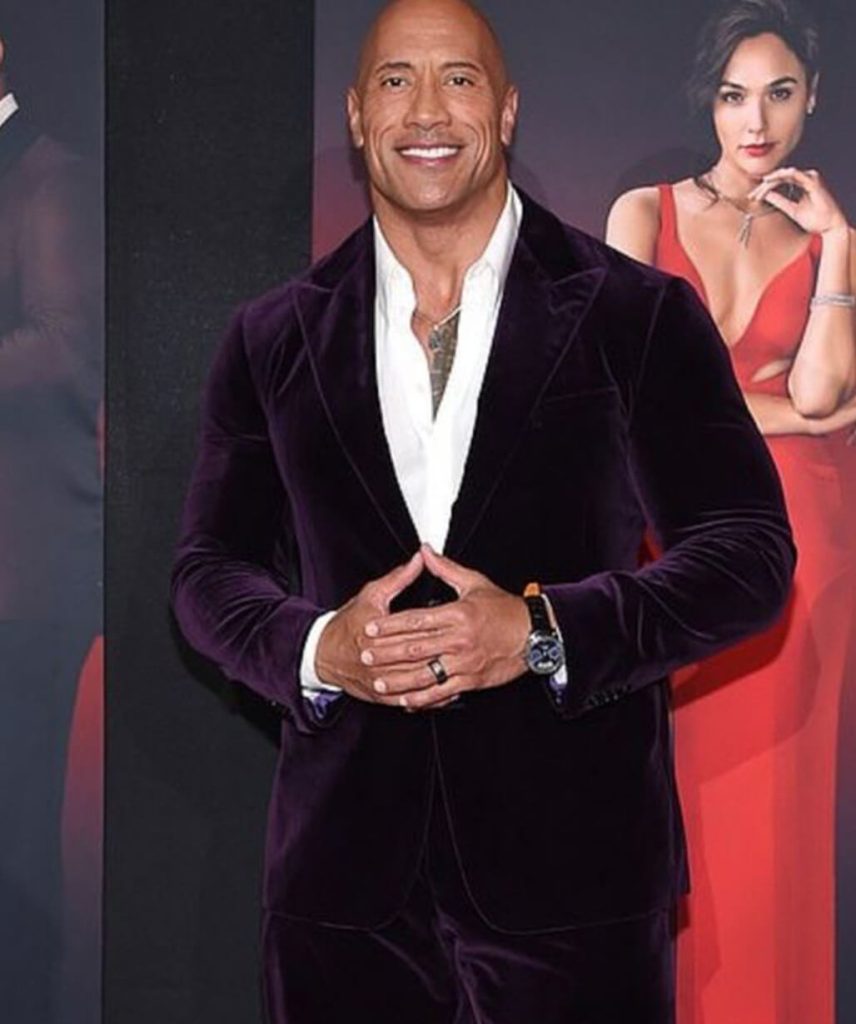 Dwayne Johnson Purple Velvet Suit