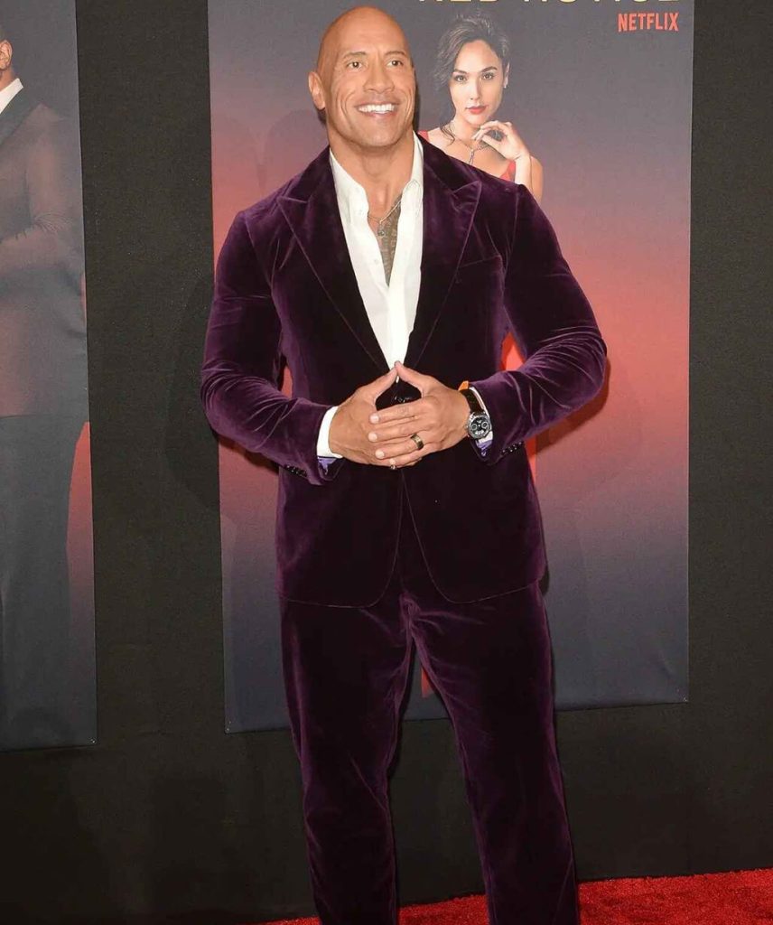 Dwayne Johnson Purple Velvet Suit