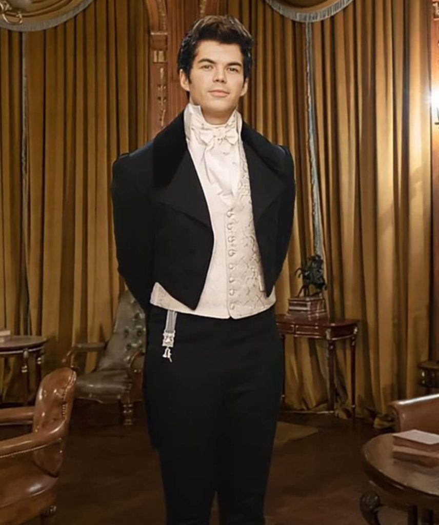 Luke Newton Bridgerton Colin Bridgerton Black Tailcoat