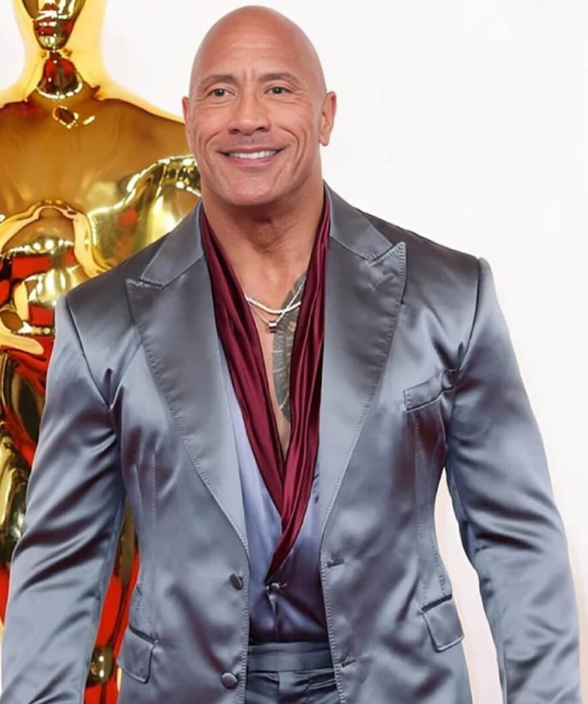 Dwayne Johnson Grey Velvet Suit