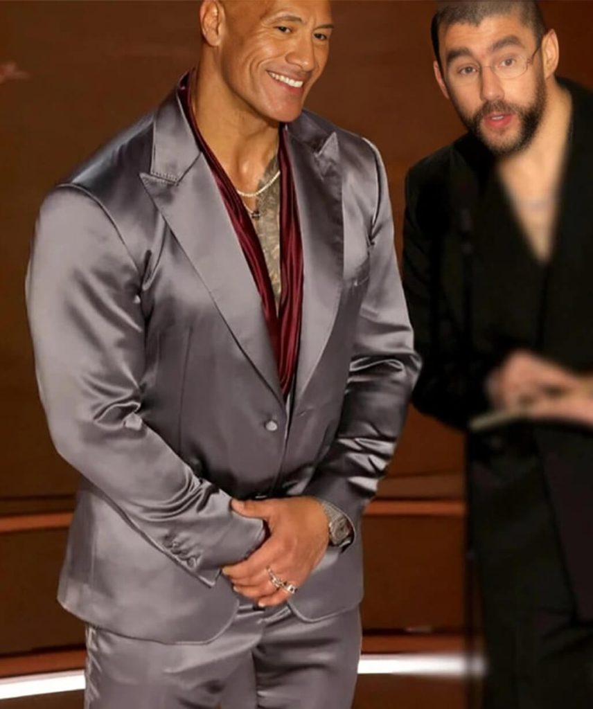Dwayne Johnson Grey Velvet Suit