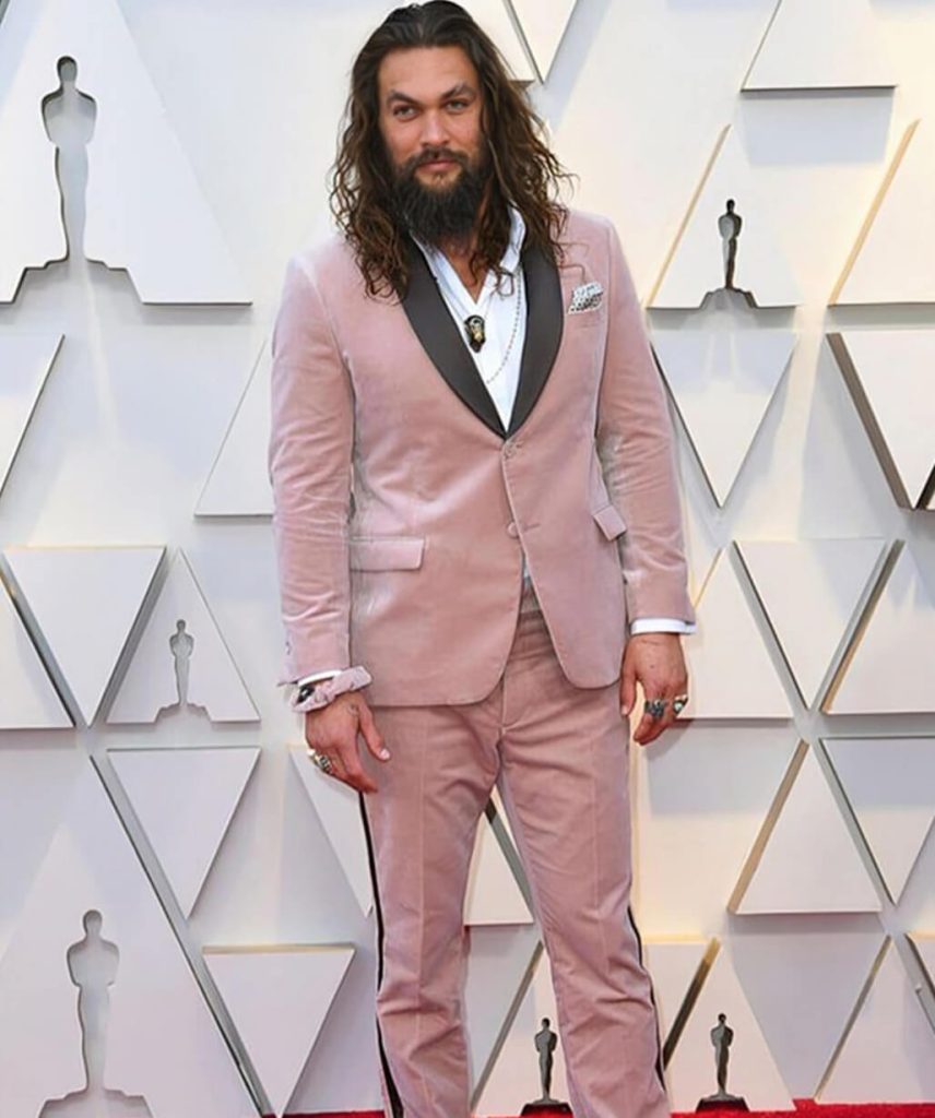 Jason Momoa Velvet Pink Suit