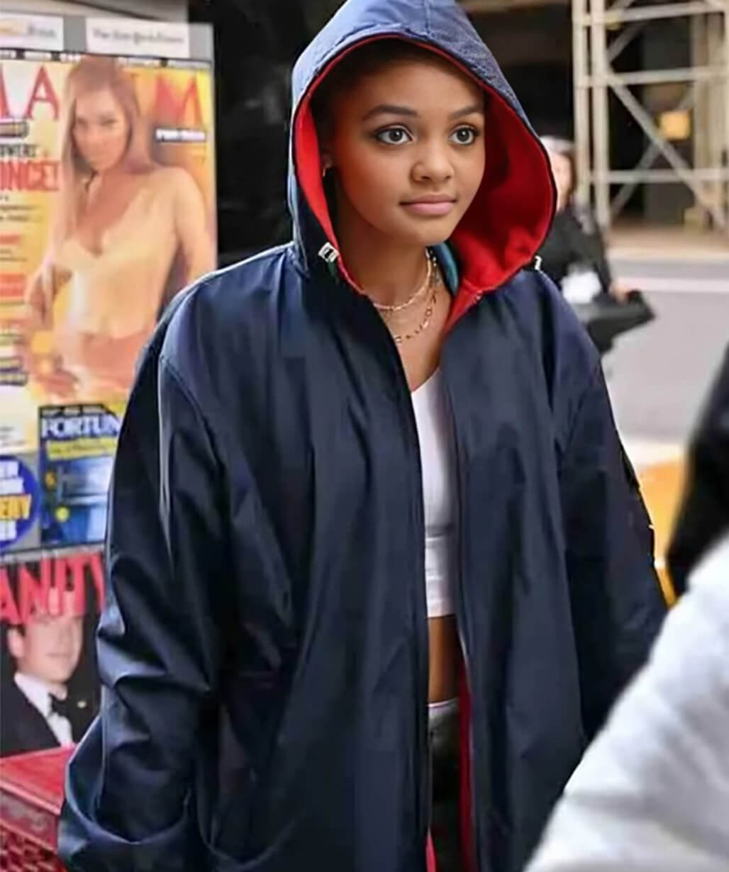 Madame Web Mattie Franklin Blue Parachute Coat Madame Web Mattie Franklin Blue Parachute Coat