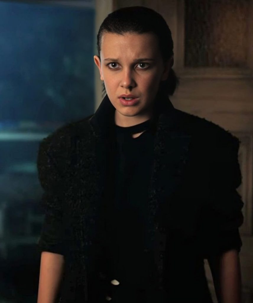 Stranger Things S3 Eleven Black Wool Coat