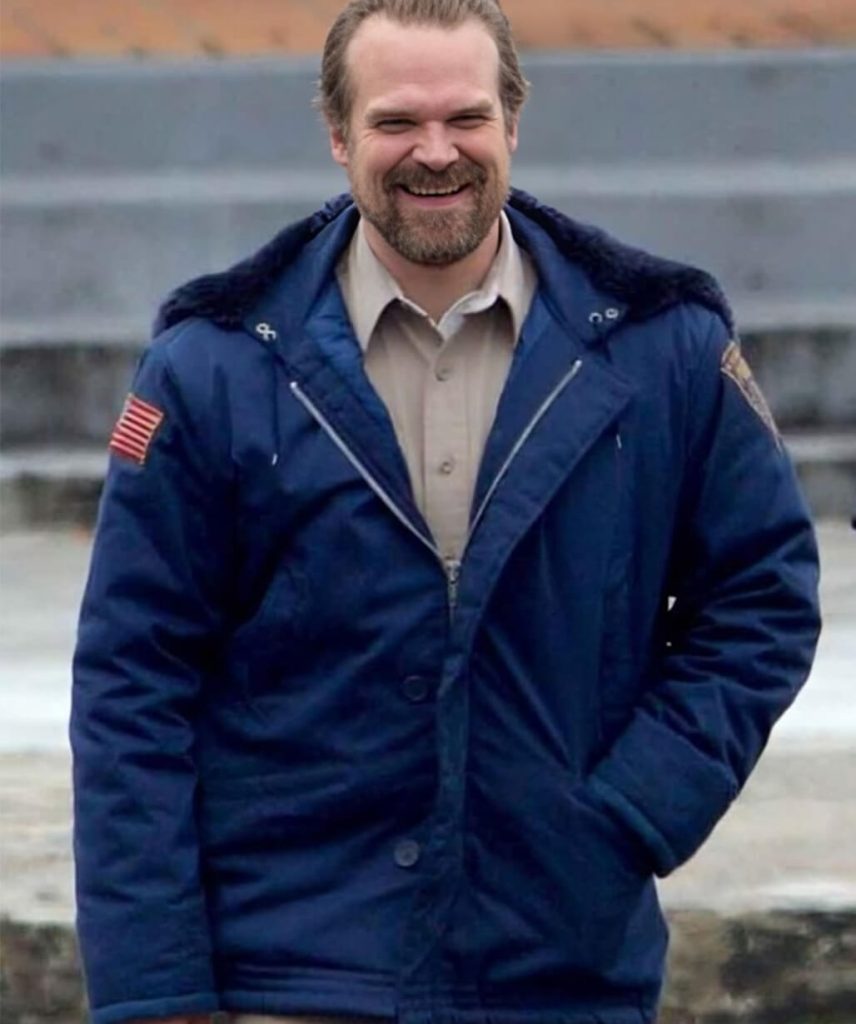 Stranger Things Jim Hopper Blue Shearling Jacket
