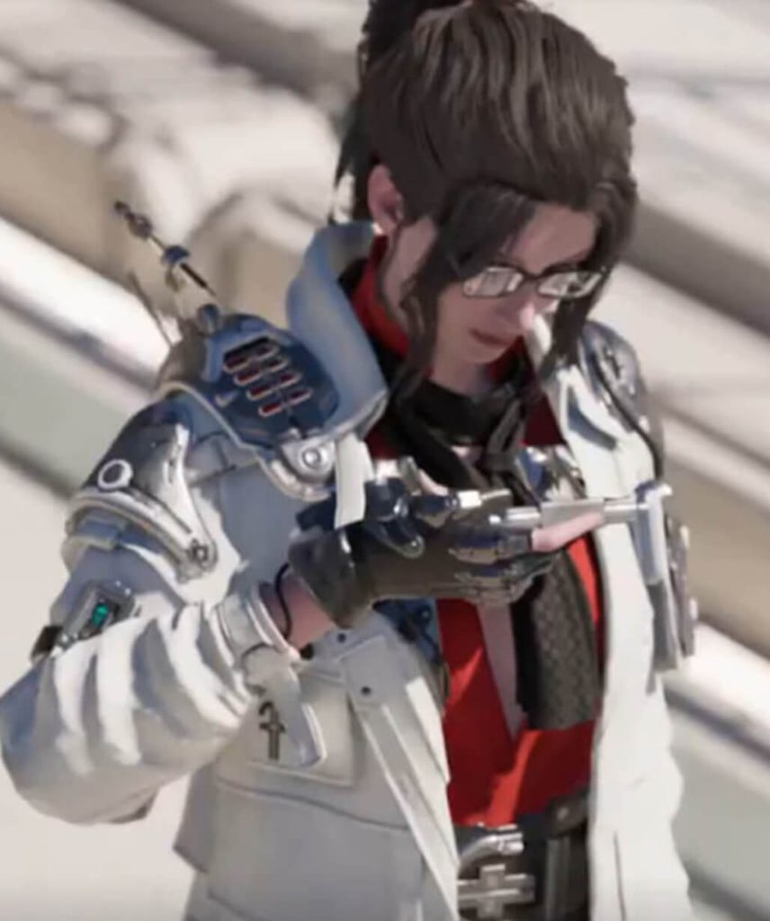 The First Descendant Gley White Leather Coat