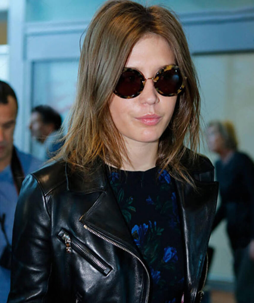Adele Exarchopoulos Black Cropped Leather Jacket