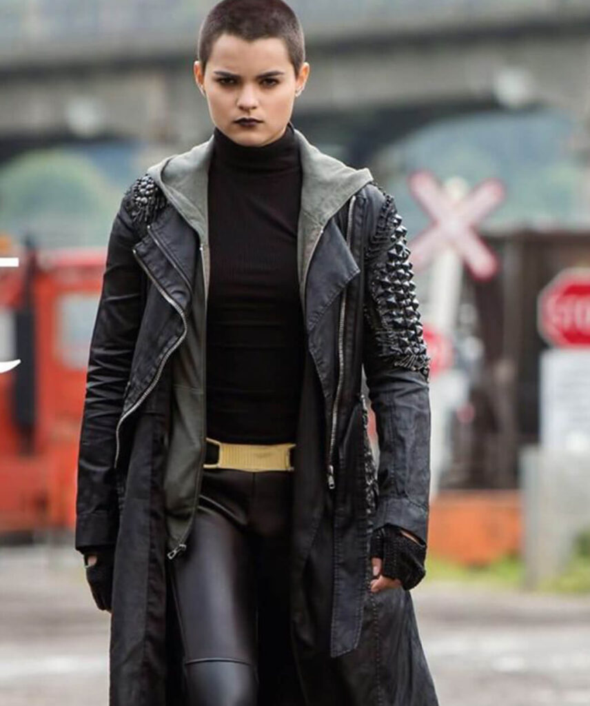 Deadpool Negasonic Teenage Black Leather Coat