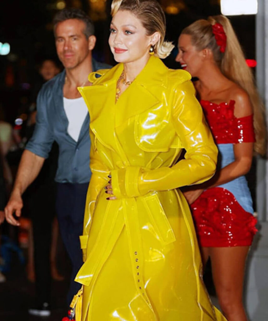 Deadpool & Wolverine 2024 Premiere Gigi Hadid Yellow PVC Coat