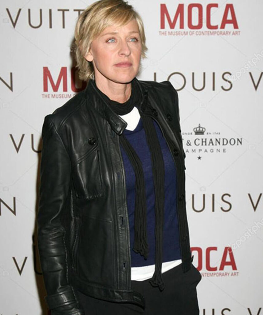Ellen Degeneres Black Leather Jacket