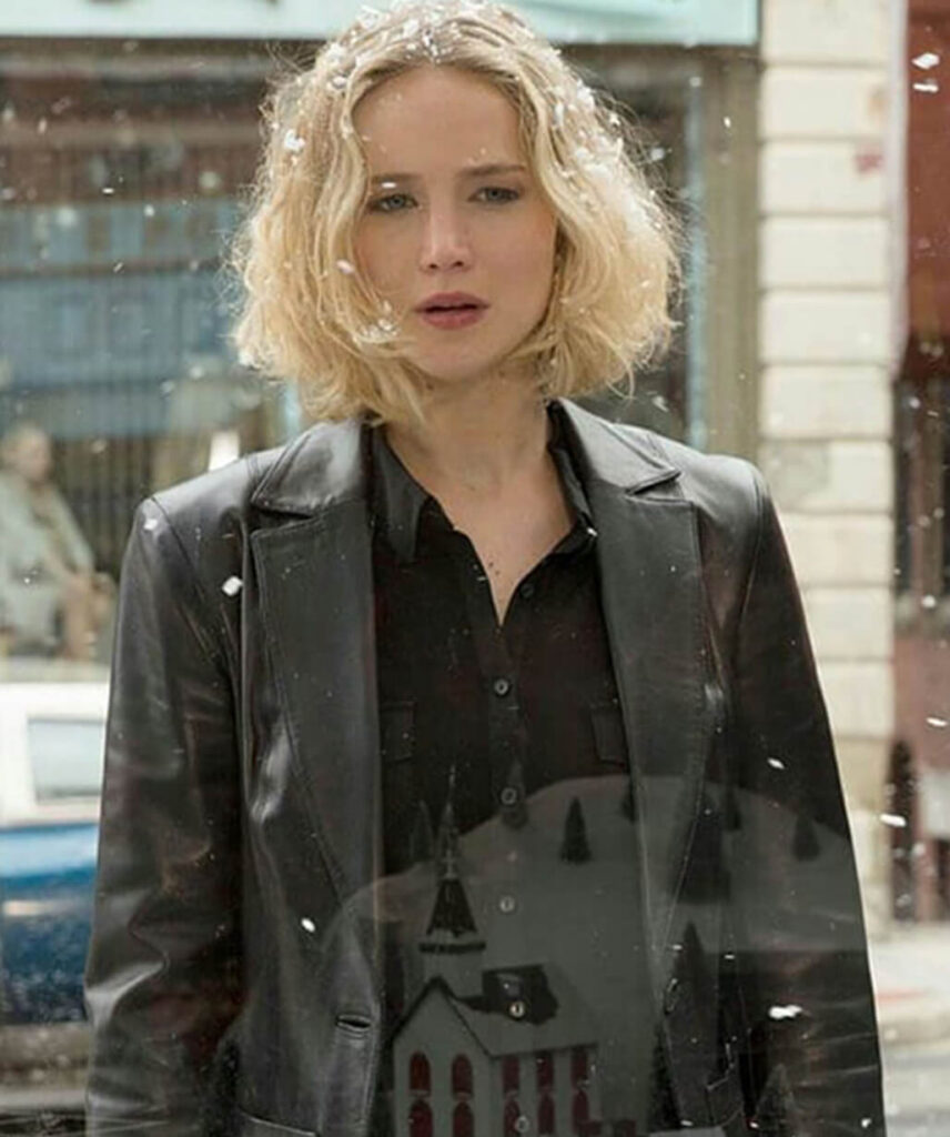 Joy Jennifer Lawrence Black Leather Blazer