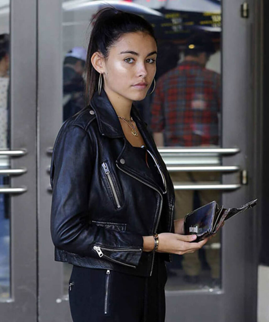 Madison Beer Black Leather Jacket