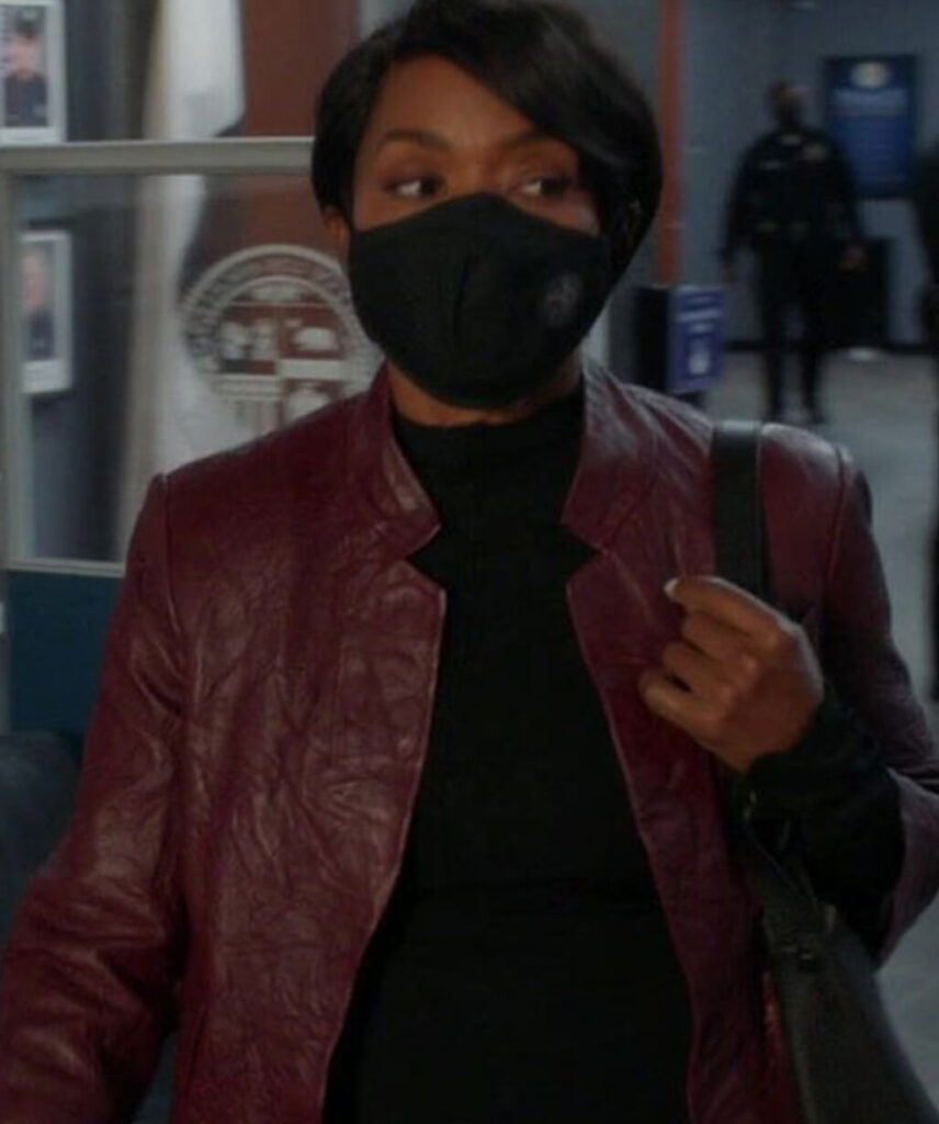 9-1-1 Angela Bassett Maroon Leather Jacket