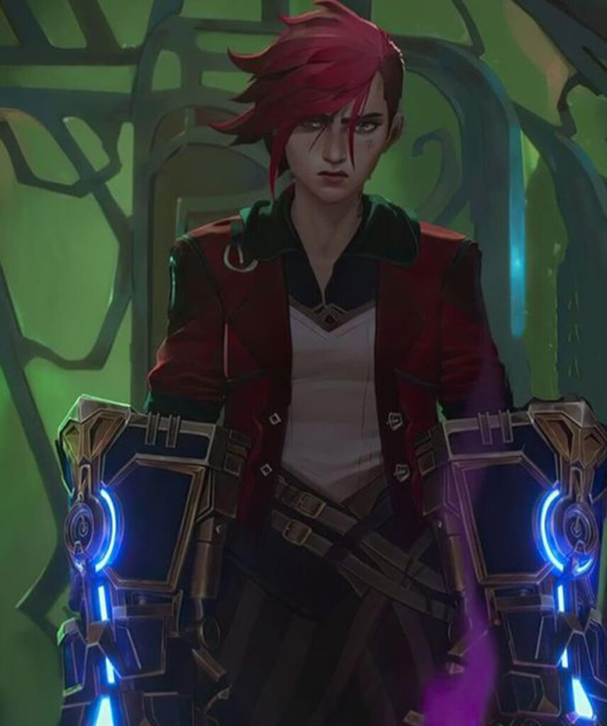 Arcane VI League of Legends Red Leather Jacket