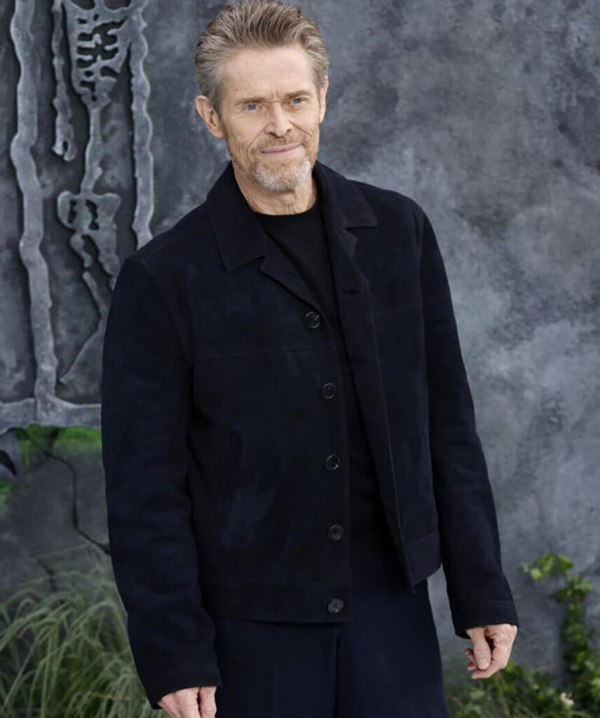 Beetlejuice Beetlejuice Premiere Willem Dafoe Suede Leather Jacket