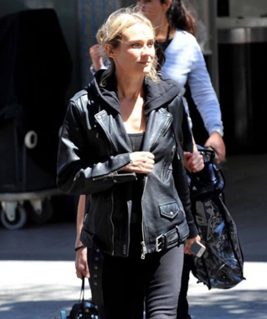 Diane Kruger Black Leather Jacket