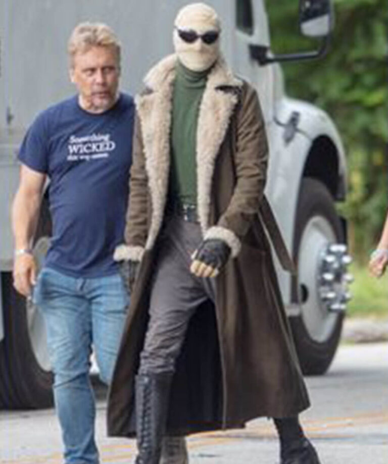 Matt Bomer Doom Patrol Negative Man Brown Shearling Coat