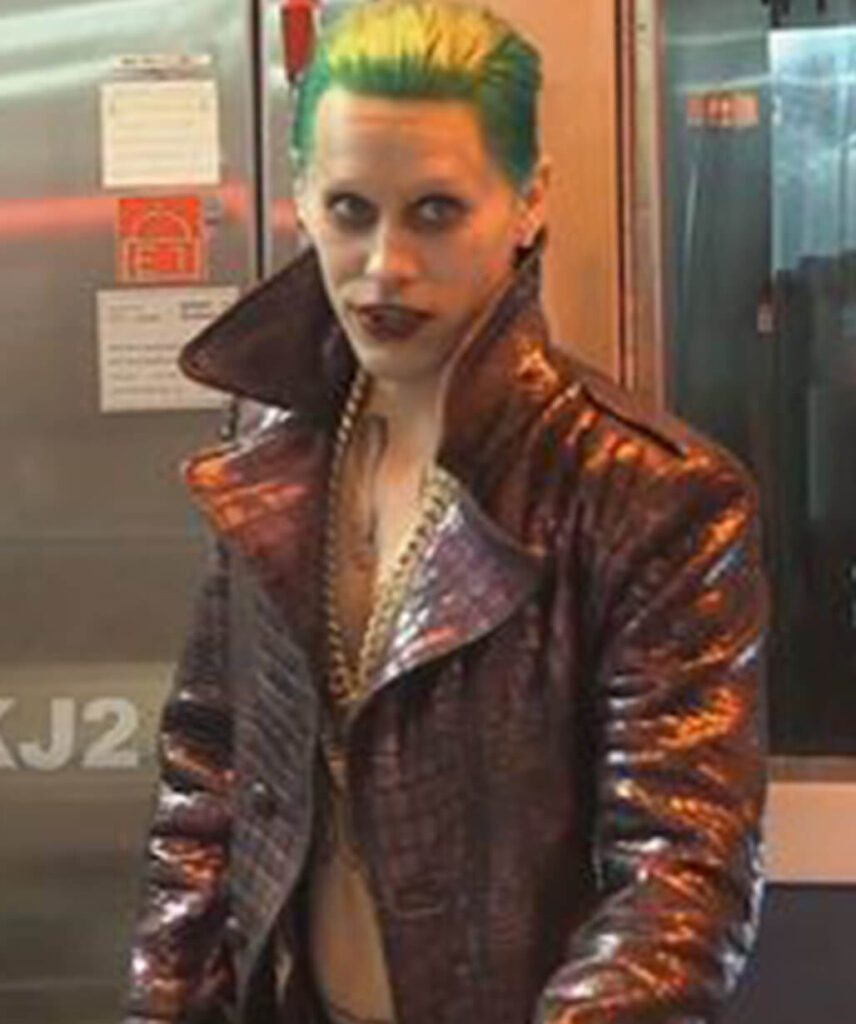 Jared Leto Suicide Squad Joker Purple Leather Coat