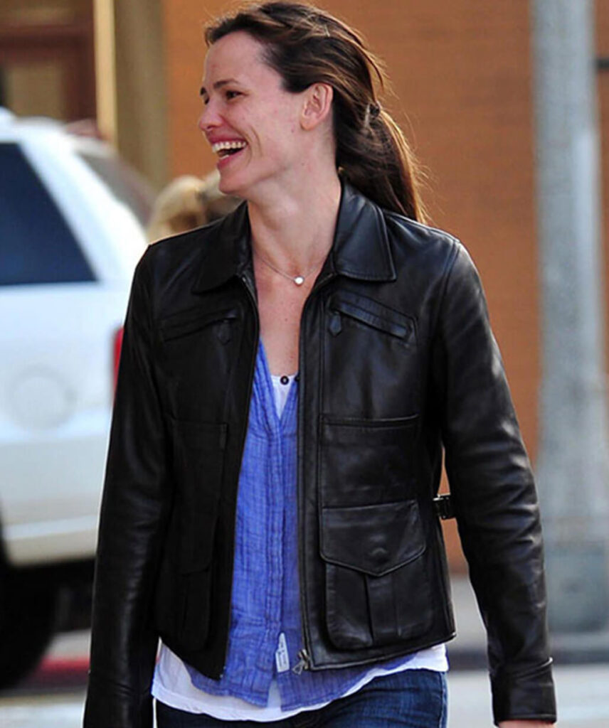 Jennifer Garner Black Leather Jacket