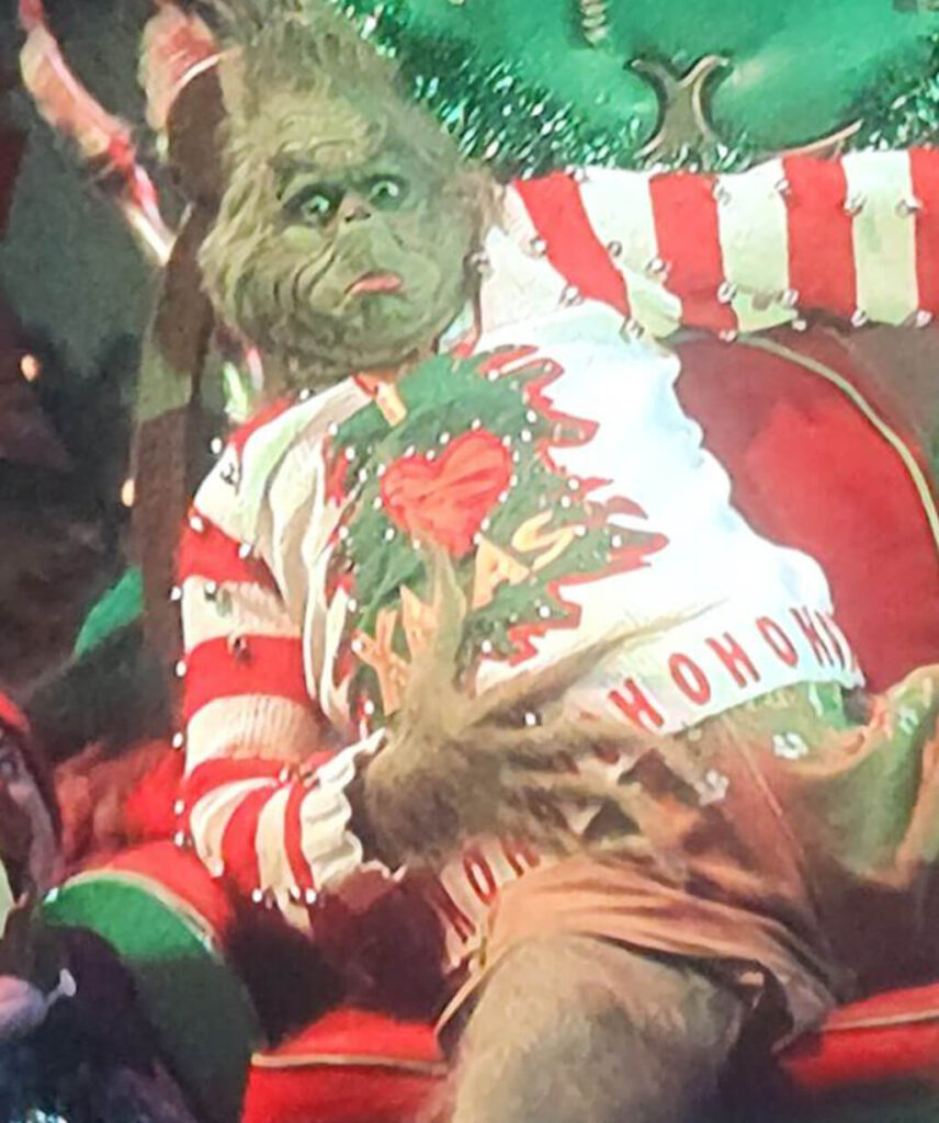 Jim Carrey How The Grinch Stole Christmas Fleece Sweater.